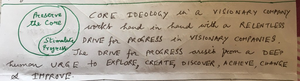 What is the CORE IDEOLOGY of VISIONARY COMPANIES? - Pile On Motivation