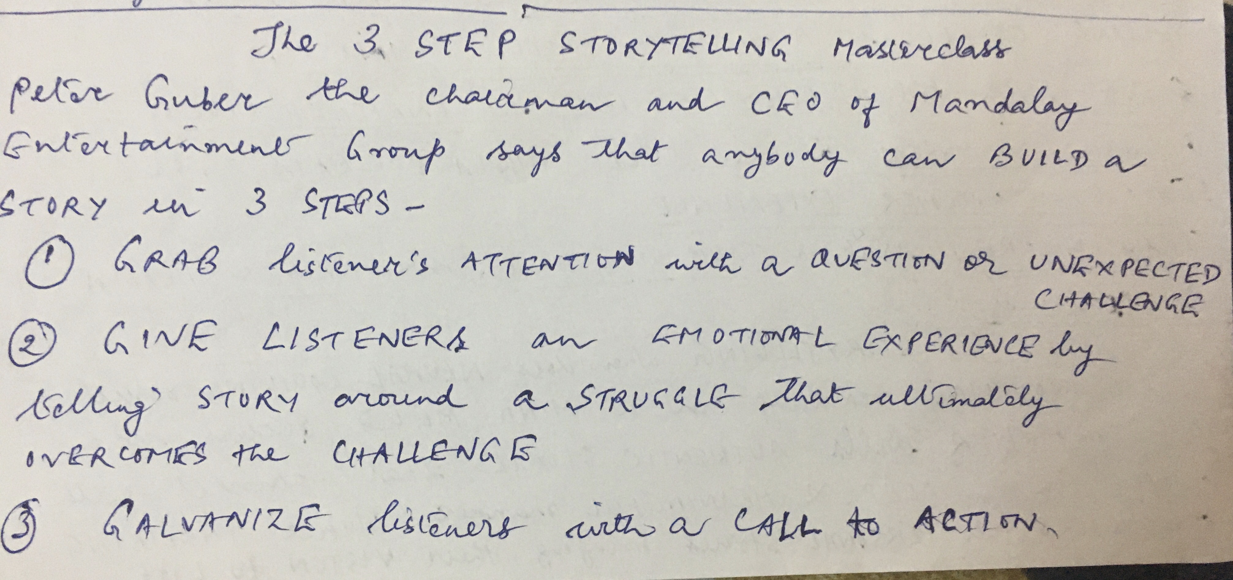 COMPELLING STORYTELLING AND THREE STEPS