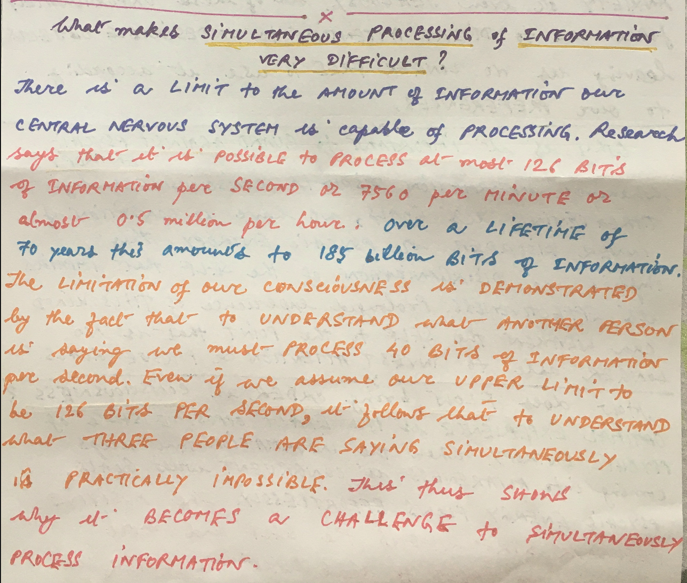 Why Is Simultaneous Processing Of Information Difficult Pile On